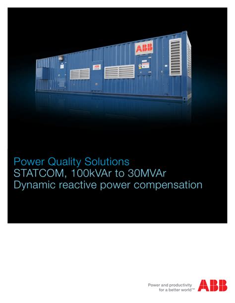 Abb Statcom Power Quality Solutions Brochure