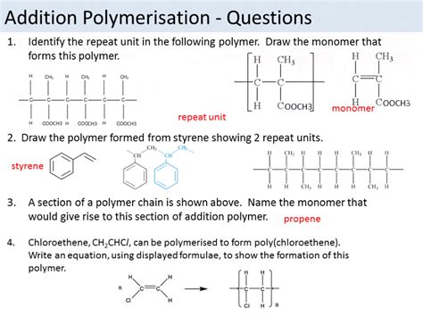 As A Level Chemistry Addition And Condensation Polymers