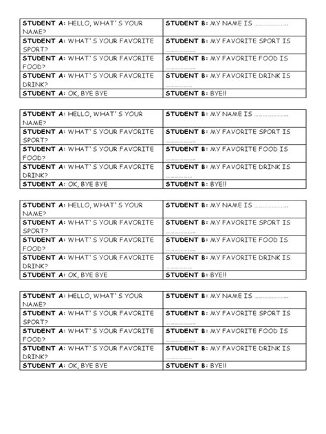 Speaking Activity Classmate Interview Pdf Sports And Recreation