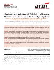 Evaluation Of Validity And Reliability Of Inertial Pdf Original Article Ann Rehabil Med