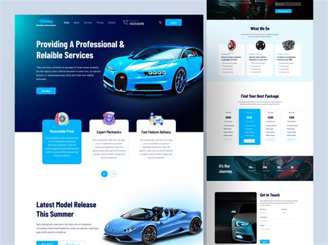 sports car service website design by shaharia hossen on dribbble