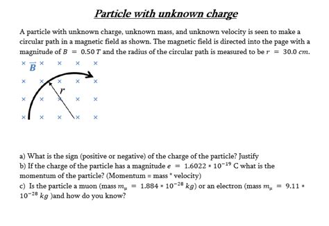 Solved Particle With Unknown Charge A Particle With Unknown Chegg