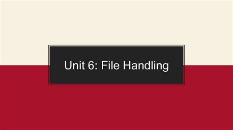 Solution Python Programming Unit 6 File Handling Studypool