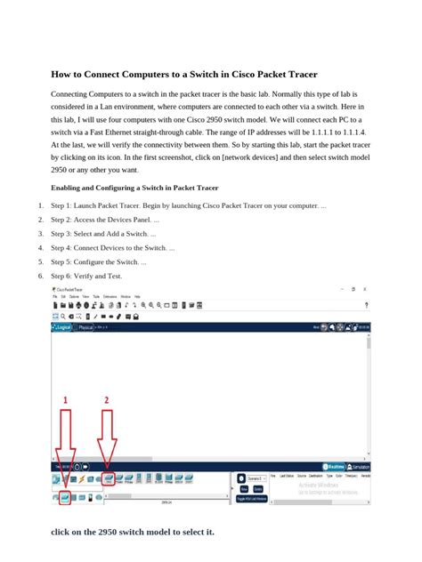 How To Connect Computers To A Switch In Cisco Packet Tracer Pdf