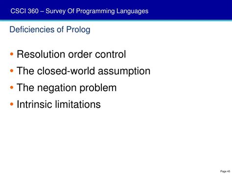 Ppt Csci 360 Survey Of Programming Languages Powerpoint Presentation