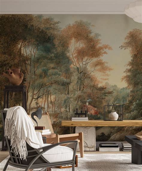 Vintage Pastoral Landscape Wallpaper Classic Countryside Scenic Art