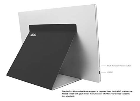 AOC I1601FWUX 15 6 USB C Powered Portable Monitor Extremely Slim Full HD 1920x1080 IPS