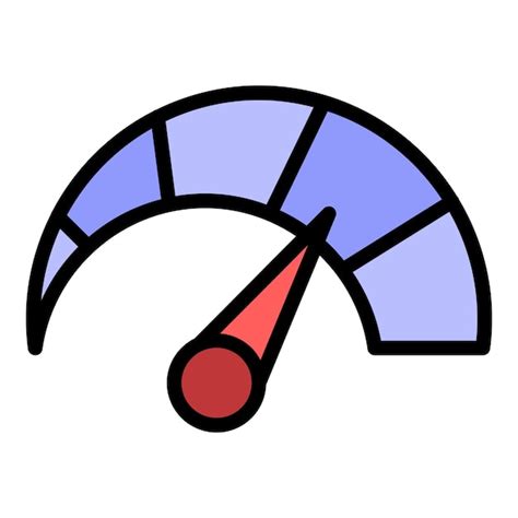 Premium Vector | Speedometer icon outline vector speed km car indicator color flat