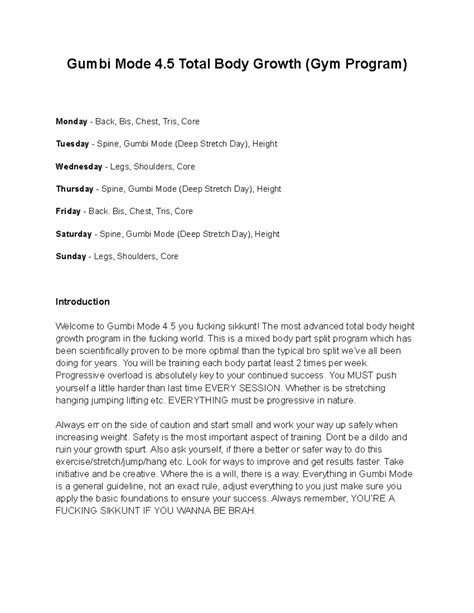 Gumbi Mode 4 Zxx Short People Watch This Must Watch Gumbi Mode 4 Total Body Growth Gym