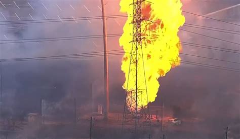 A Pipeline Explosion Is Shooting A Towering Pillar Of Flame Over A Houston Suburb 620 Ckrm