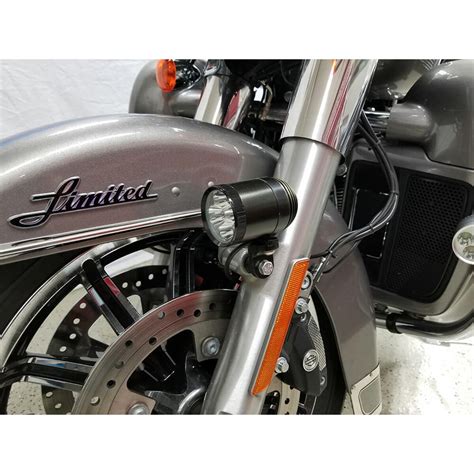 Rivco Fork Mounted Led Driving Light Set Hd006b For 2014 2024 Harley