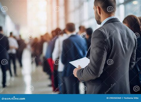 Conference Crowd Queueing Generative Ai Stock Illustration Illustration Of Registration