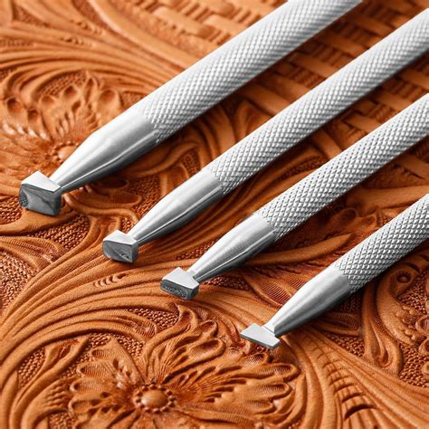 Smooth Angle Beveler Leather Stamps 4pcs Leather Beveling Set 304 Stainless Steel