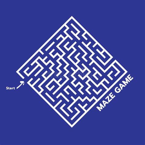 Labyrinth Game Way Square Maze Simple Logic Game With Labyrinths Way Stock Vector