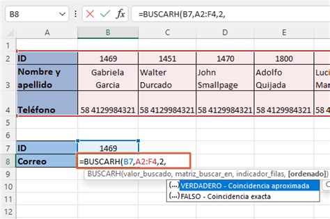 Función BUSCARH en Excel usos fórmula o sintaxis y ejemplos