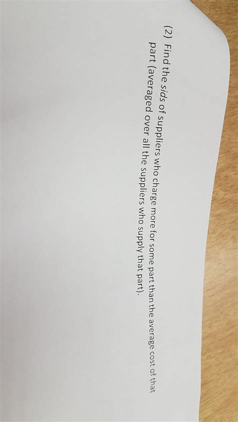 Solved 7 Consider The Following Schema Supplierssid