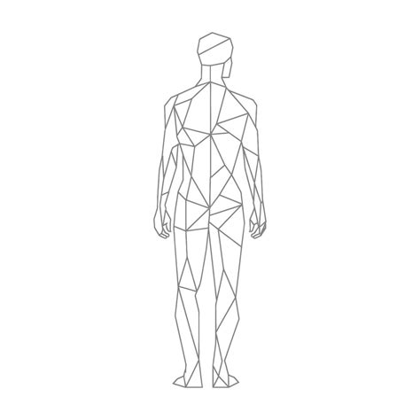 Premium Vector Geometric Human Figure Standing With Back Facing The Viewer