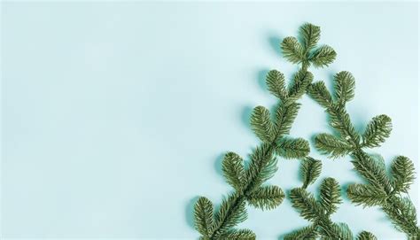 Premium Ai Image Negative Space Christmas Tree Concept Creative Winter Layout Made With