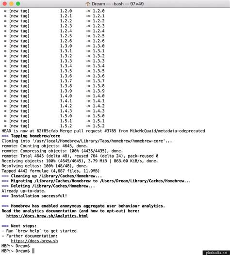 Homebrew менеджер пакетов на Mac Os