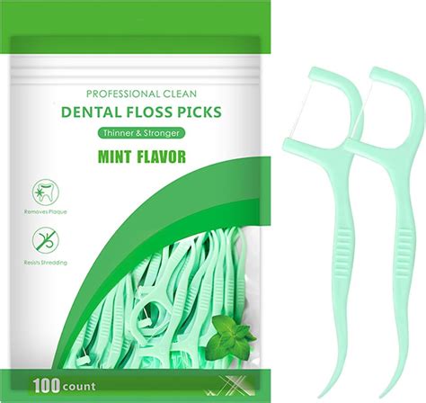 Pack Of 100 Disposable Dental Floss Sticks For Removing Plaque And Food