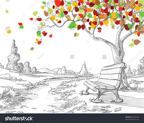 Autumn Tree Falling Leaves Stock Vector 82901044 Shutterstock