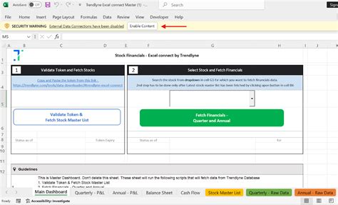 How Do I Access Stock Financial Data Using Ms Excel Trendlyne