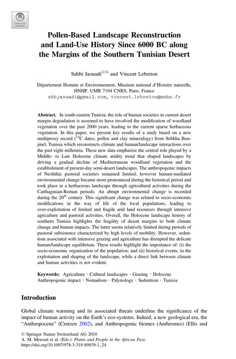 Pdf Pollen Based Landscape Reconstruction And Land Use History Since