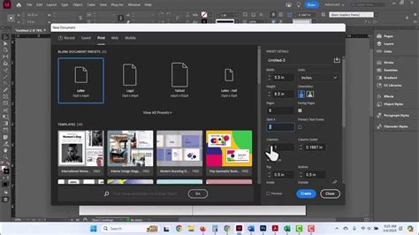 Adobe Indesign New Document Set Up And Folder Structure Youtube