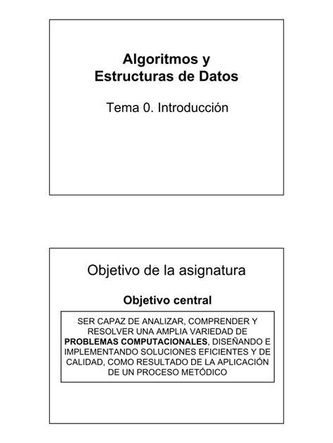 PDF de programación Tema Introducción Algoritmos y Estructuras de Datos