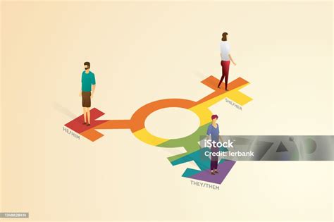 그녀는 그 그들은 음성 거품에 성별 대명사와 성 불안 기호에 서 대명사에 대한 스톡 벡터 아트 및 기타 이미지 대명사 상징 다양성 Istock