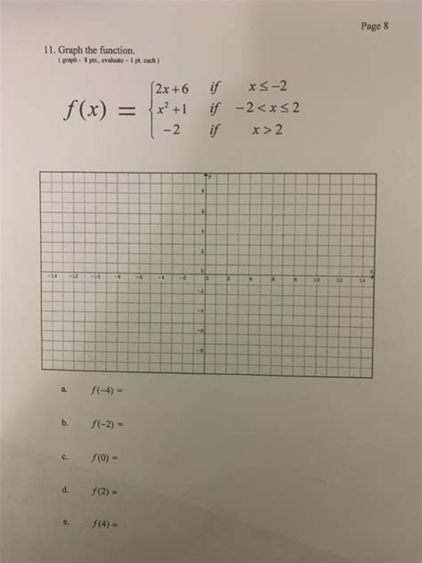 solved page 8 11 graph the function graph 8 pts