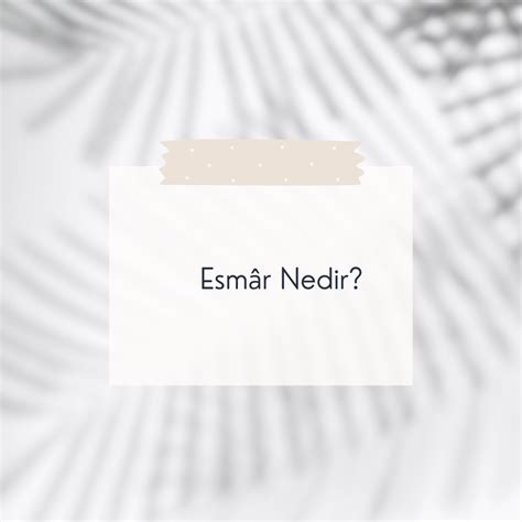 Esmâr Nedir? - Ne Demek - Zıt Anlamı - Eş Anlamı