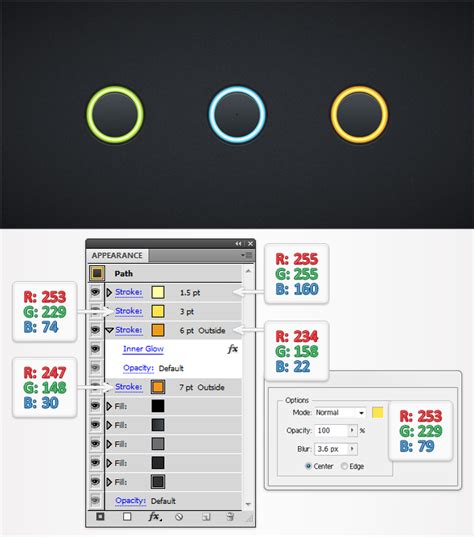 quick tip create a set of glowing buttons in adobe illustrator