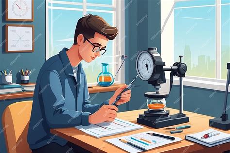 Premium Photo Student Calibrating Measuring Instruments Vector Premium Photo Student Calibrating Measuring Instruments Vector