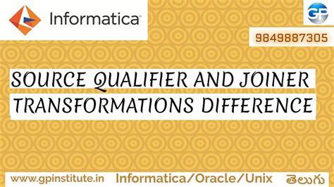 Difference Between Source Qualifier And Joiner Transformations