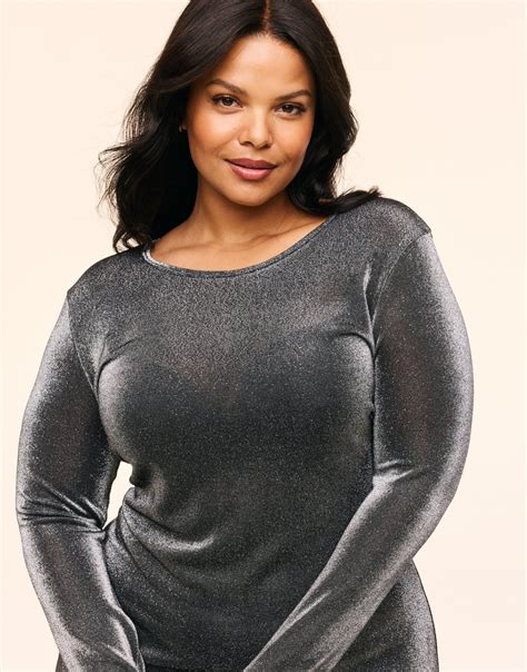 Keoni Black Plus Long Sleeve Slip Adore Me