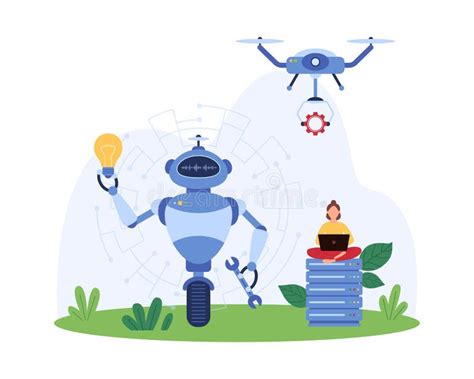 Creation And Development Tech Support Of Creative Idea Using Ai Services And Tools Stock Vector