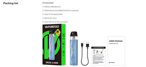 Vaporesso Xros 4 Mini Pod Vape Kit Vape Uk