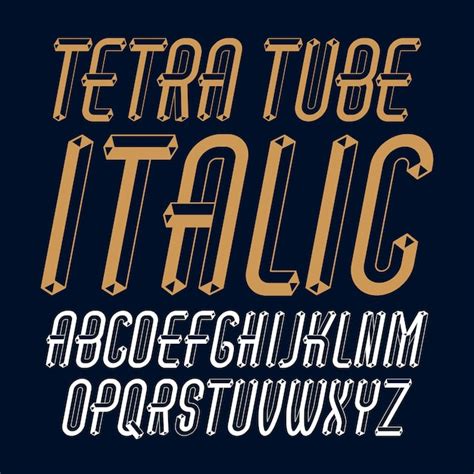 벡터 유행 현대 자본 대문자 알파벳 문자 Abc 컬렉션 이탤릭체를 압축한 글꼴과 달리 A부터 Z까지의 스크립트를 사용하여 로고를 생성할 수 있습니다 차원 테트라