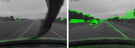 Sparse Optical Flow When Using Wipers Left And When Droplets Fall On