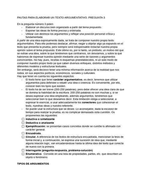 Pautas Para Elaborar Un Texto Argumentativo Pdf Argumento Analogía
