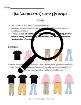 The Fundamental Counting Principle Notes Practice Homework By Allinfifth