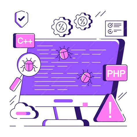 Premium Vector Virus Under Magnifying Glass Debugging Illustration