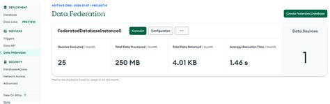 data federation using mongodb database with atlas cluster vectoscalar