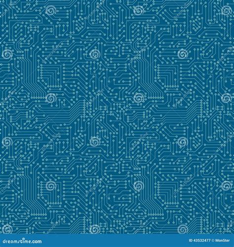 Seamless Pattern Computer Circuit Board Stock Vector Image 43532477