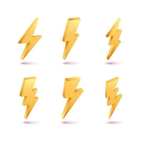3d Thunder Isolated Collection Set 12223557 Vector Art At Vecteezy