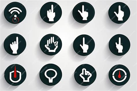 hand cursor icon set click icon vector hand click pointer premium ai