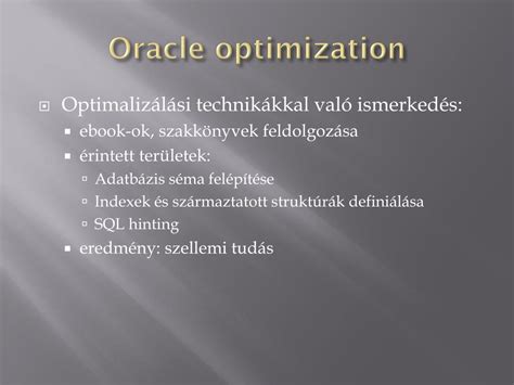 Ppt Oracle Optimization Powerpoint Presentation Free Download Id