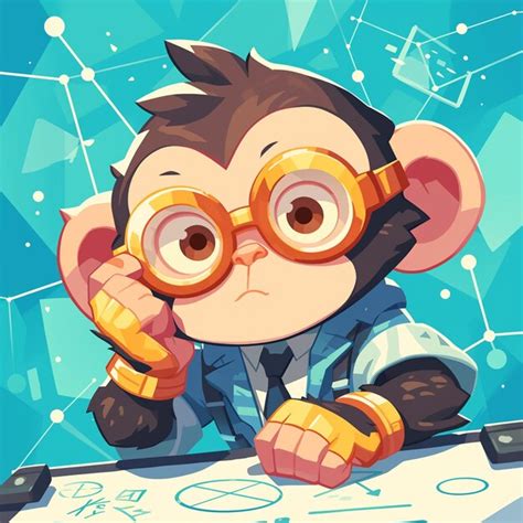 Premium Vector A Mischievous Monkey Software Engineer Cartoon Style