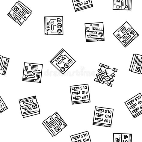 Seo Digital Optimization Strategy Seamless Pattern Vector Stock